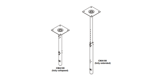 Chief CMA100 8" Ceiling Plate with Adjustable 1.5" NPT Column, Black ...