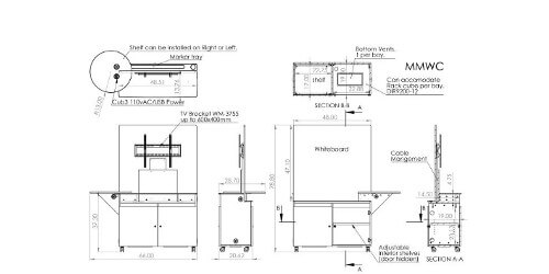 AVF MMWC Multimedia Whiteboard Cart - Conference Room AV