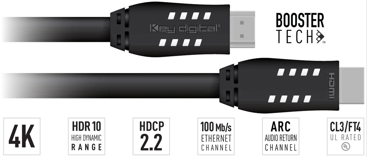 Key Digital KD-40M4K 40-Foot 4K HDMI Cable - Conference Room AV
