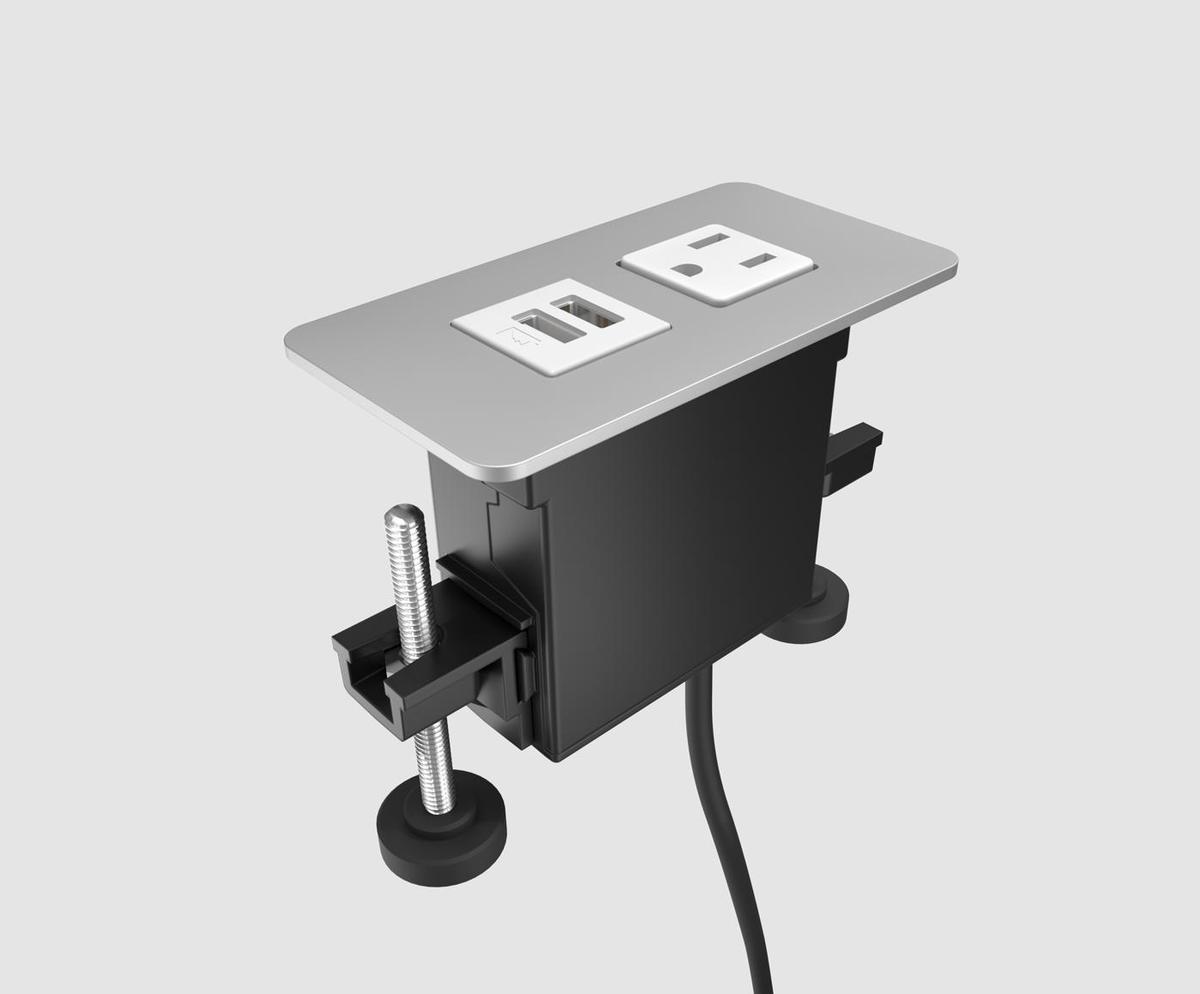 Byrne Surface Mount MiniTap 1 Power and 2 Charging USB Flush Mount ...