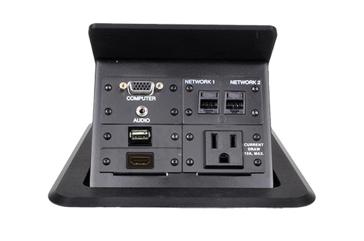 FSR TB-IPS-KITB Pop Up AV Table Box with 1 AC, 1 HDMI, 1 VGA, 2 Data, 1 ...