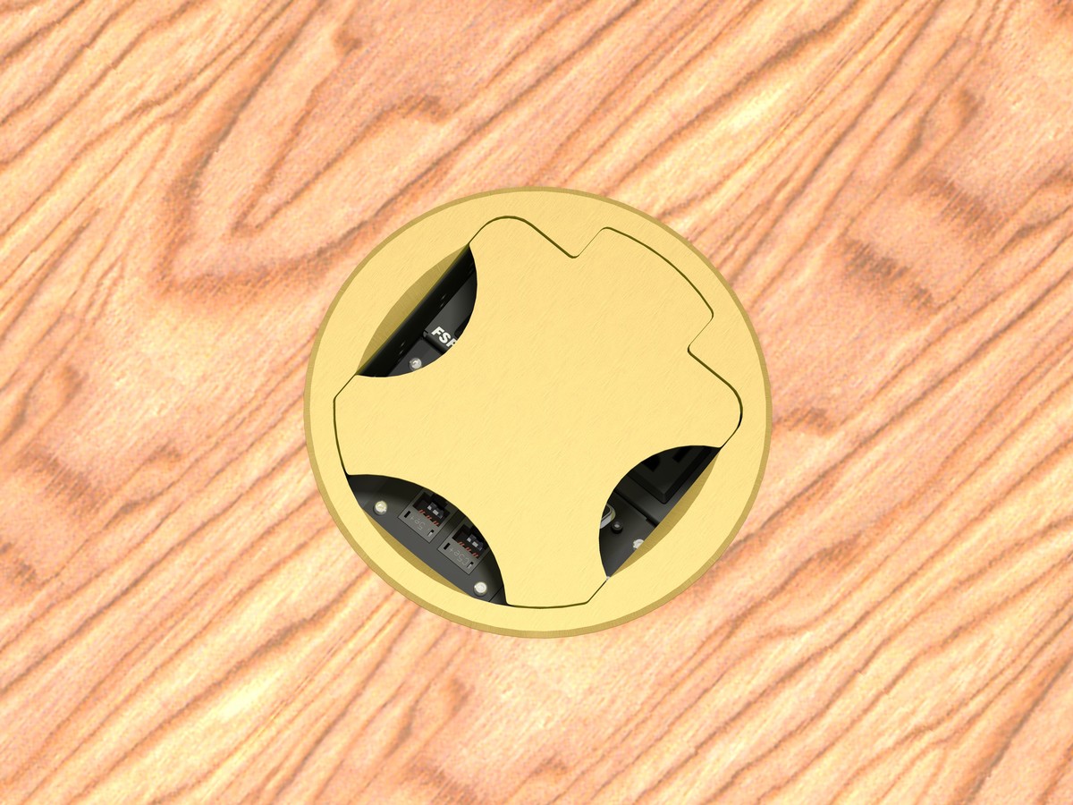 FSR T6-BLK 6" Round Modular Table Box - Black - Conference Room AV