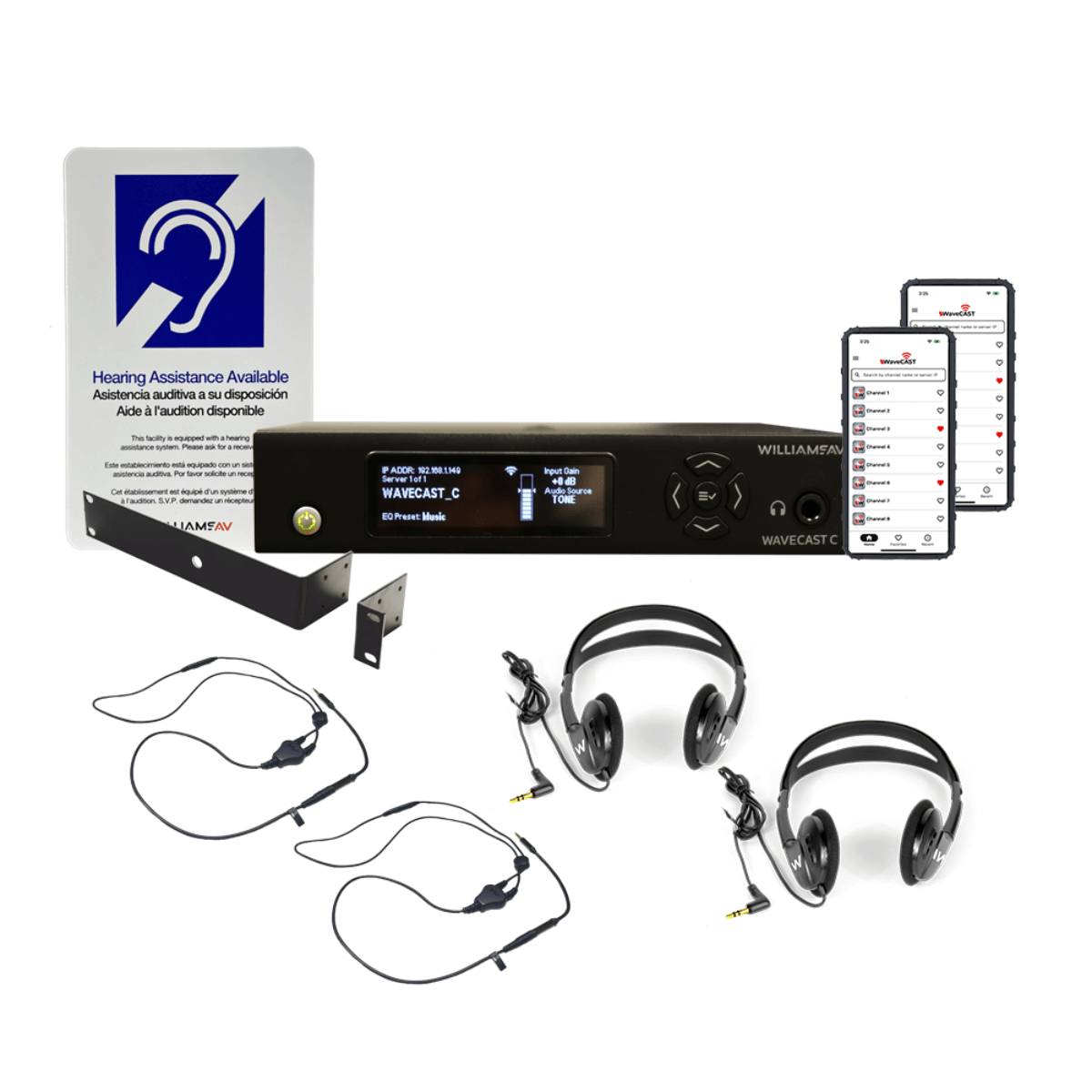 Williams Sound WF SYS1C-00 WaveCAST System with 2 WAV Pro Wi-Fi ...