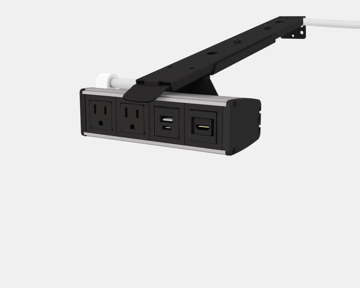 Byrne Assemble Reveal Under Table AV Mount on Sliding Track ...